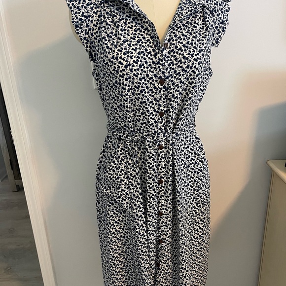Monteau | Dresses | Monteau Elegant Blue And White Printed Dress Junior ...